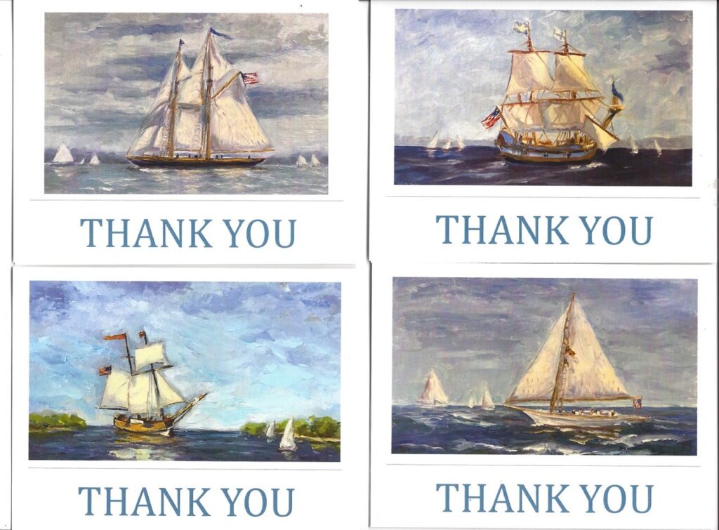 Tall Ships – Thank you cards - janefergusonart.com